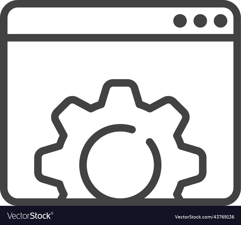 Website optimization thin line icon outline icon Vector Image
