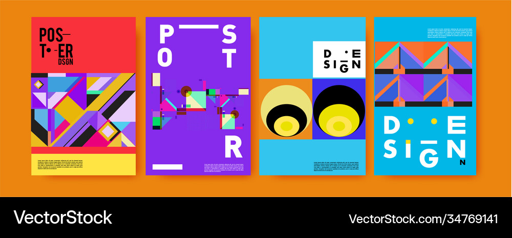 Abstract colorful collage poster design template Vector Image
