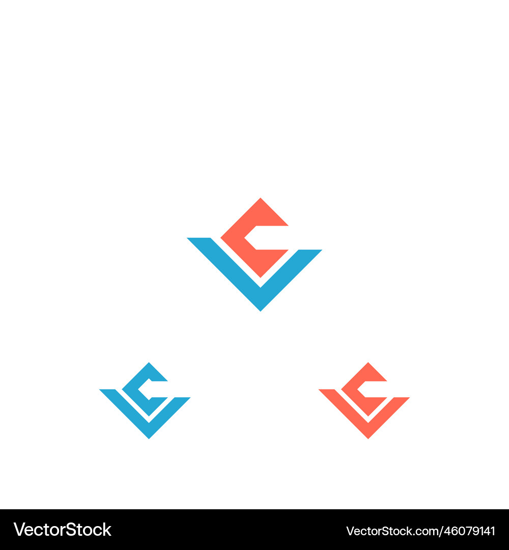 Alphabet letters initials logo cl lc l and c Vector Image