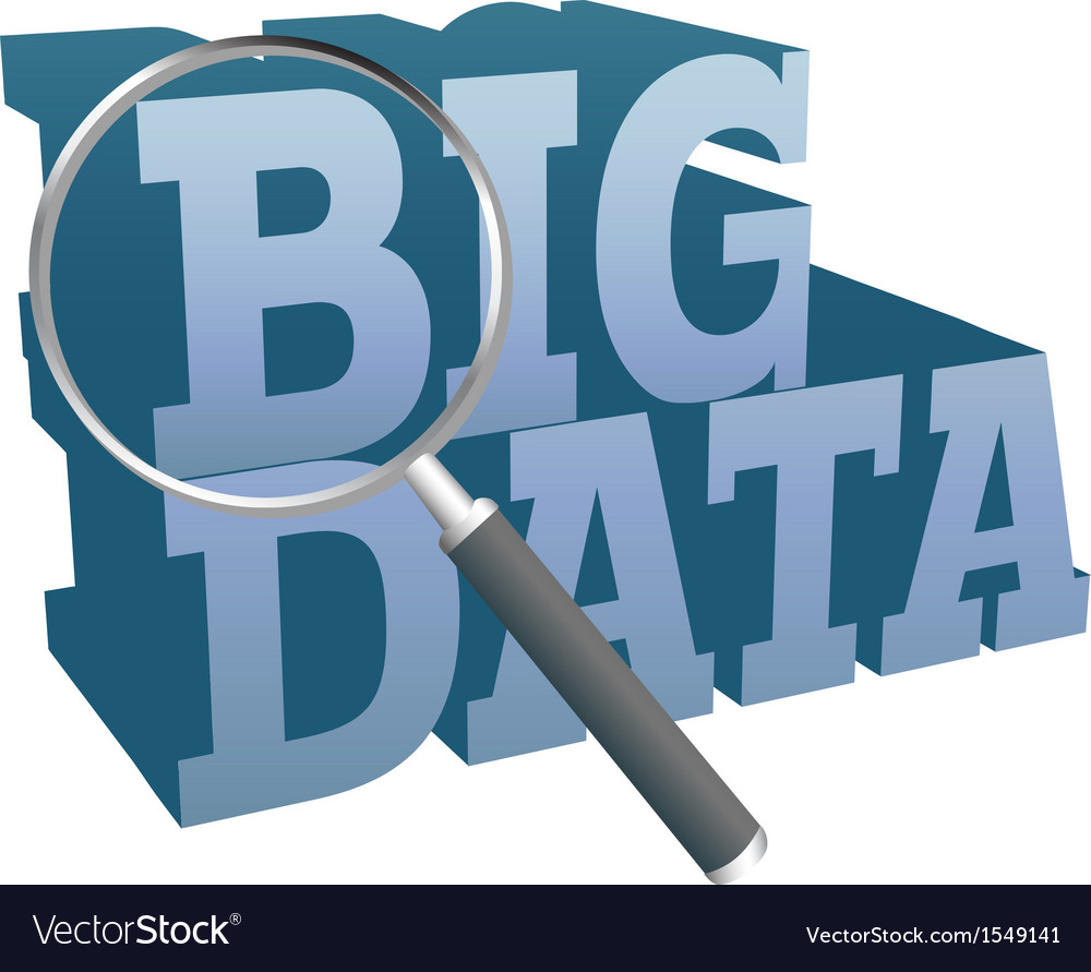 Big data find information technology Royalty Free Vector