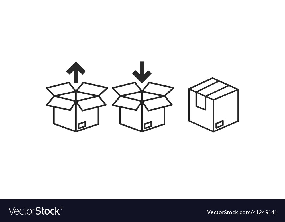 Boxes Icon Set - Shipping & Delivery Vector Image
