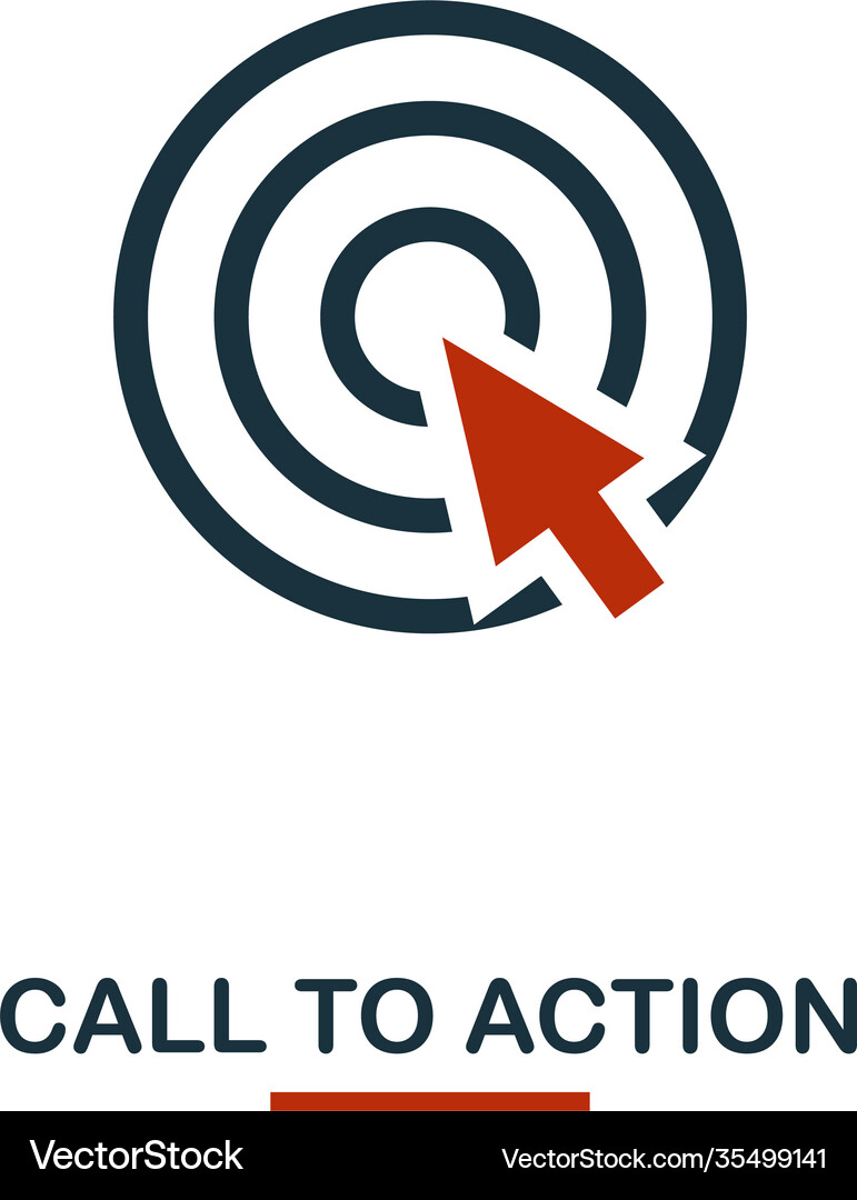 Call to action icon in two colors creative black Vector Image