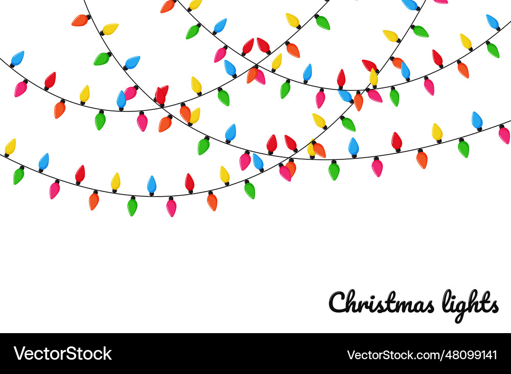 Christmas lights colorful decorative bulbs Vector Image
