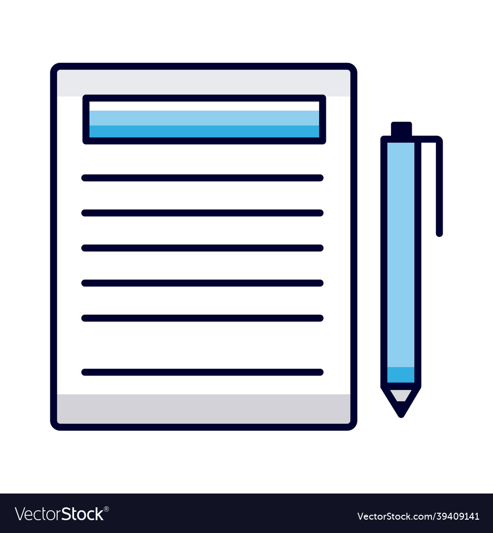 Document with pen Royalty Free Vector Image - VectorStock