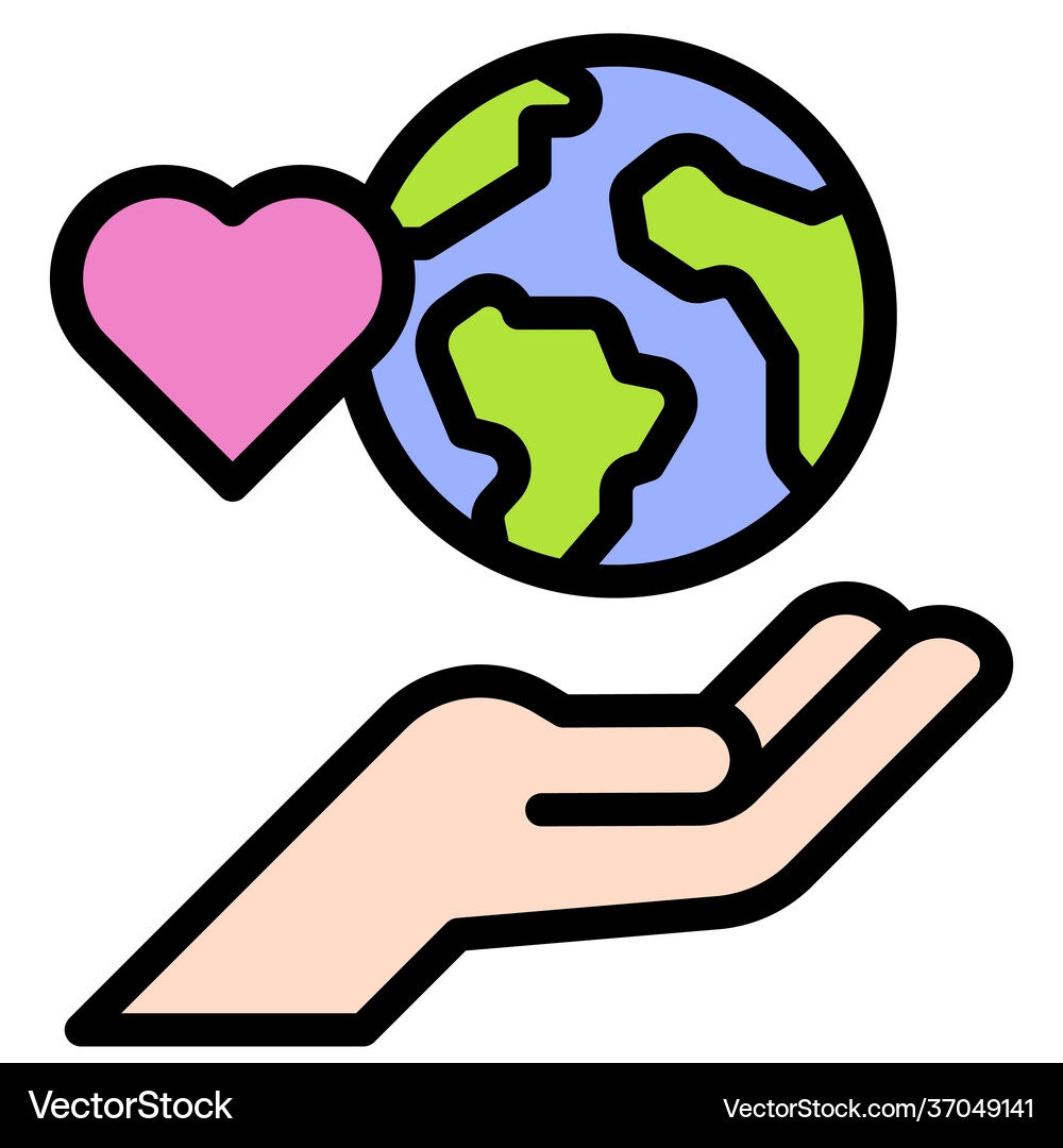 Earth care icon day related Royalty Free Vector Image
