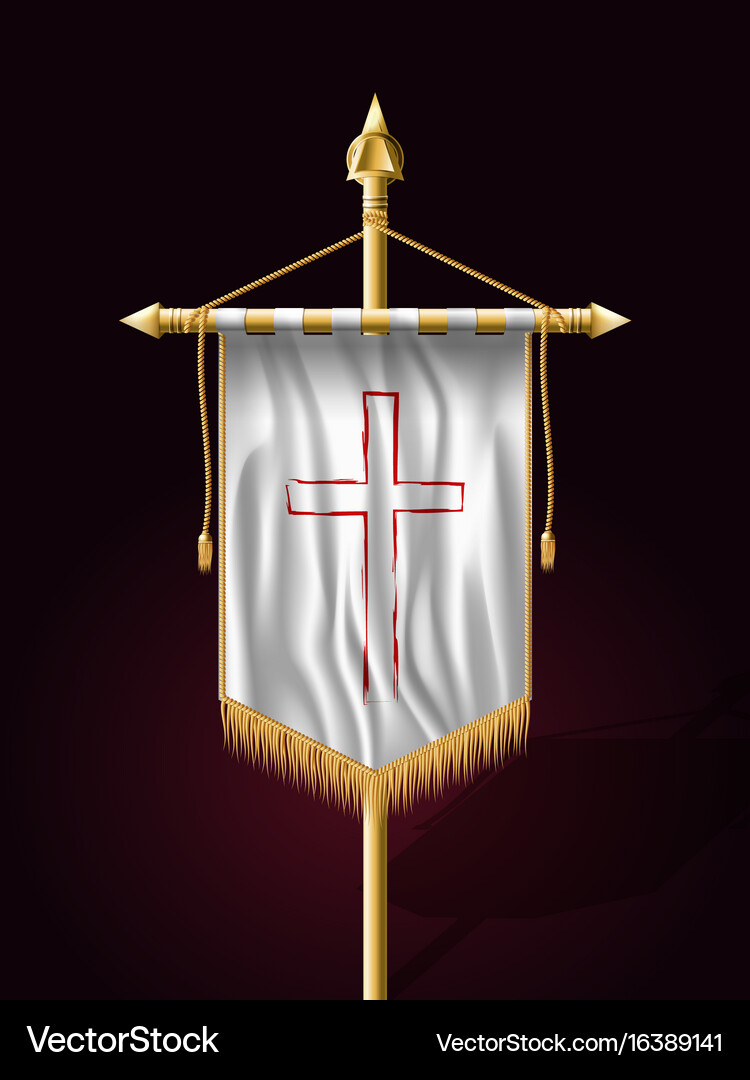 Festive banner vertical flag with religious cross Vector Image