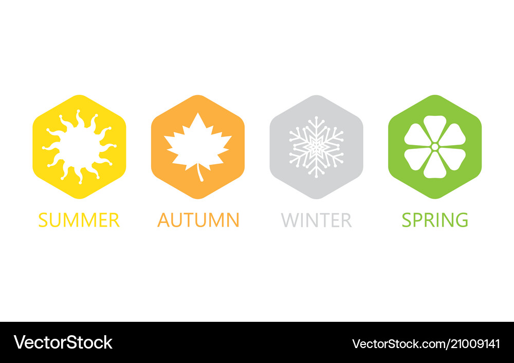 Four Seasons Icon Set Royalty Free Vector Image