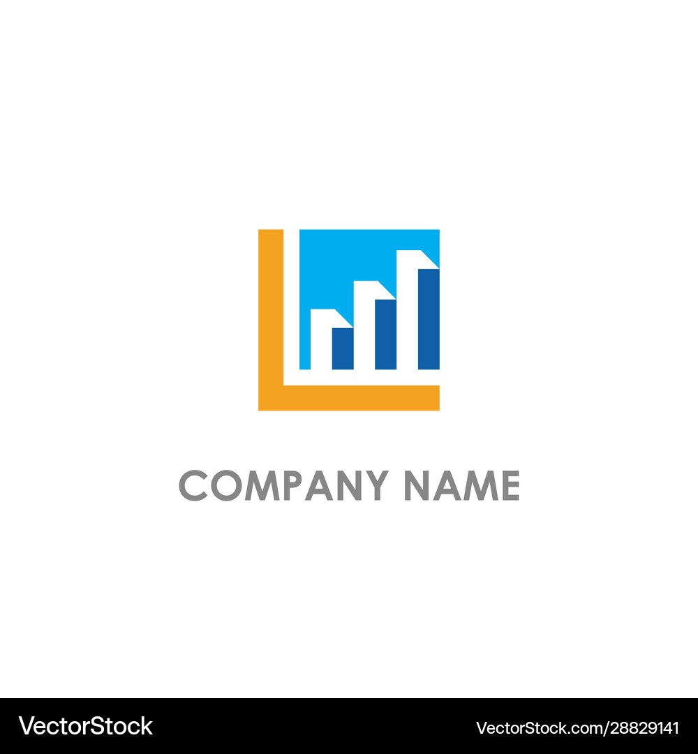 Graph economy business logo Royalty Free Vector Image