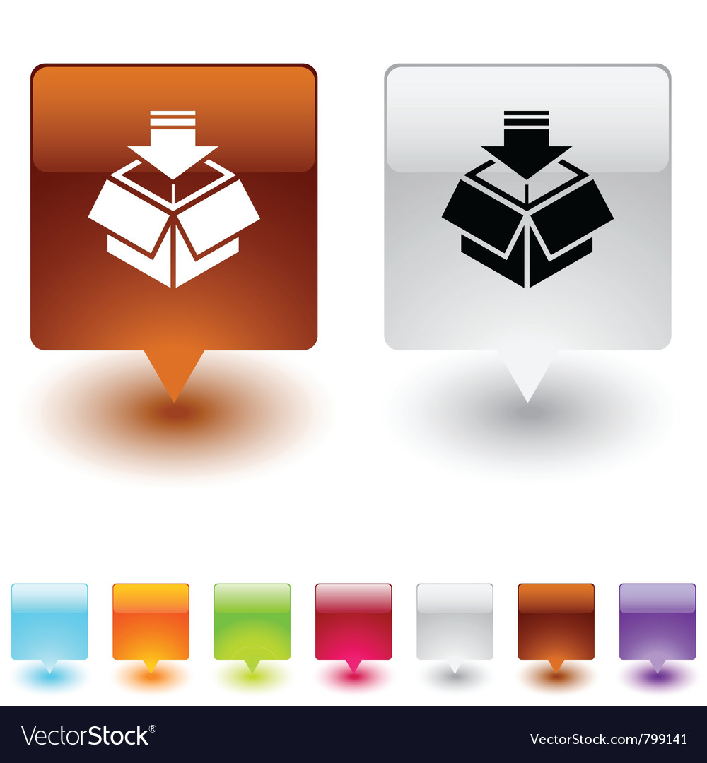 Package square button Royalty Free Vector Image