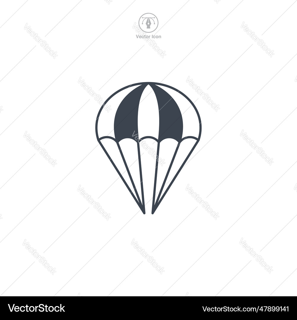 Parachute icon symbol isolated on white background
