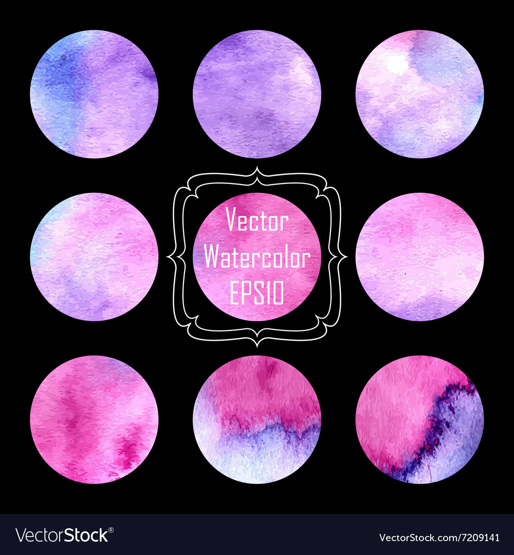 Pink lilac and purple watercolor hand painted Vector Image