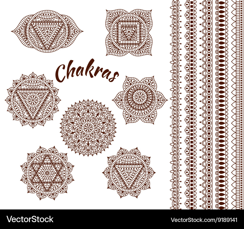 Set seven chakras Royalty Free Vector Image - VectorStock