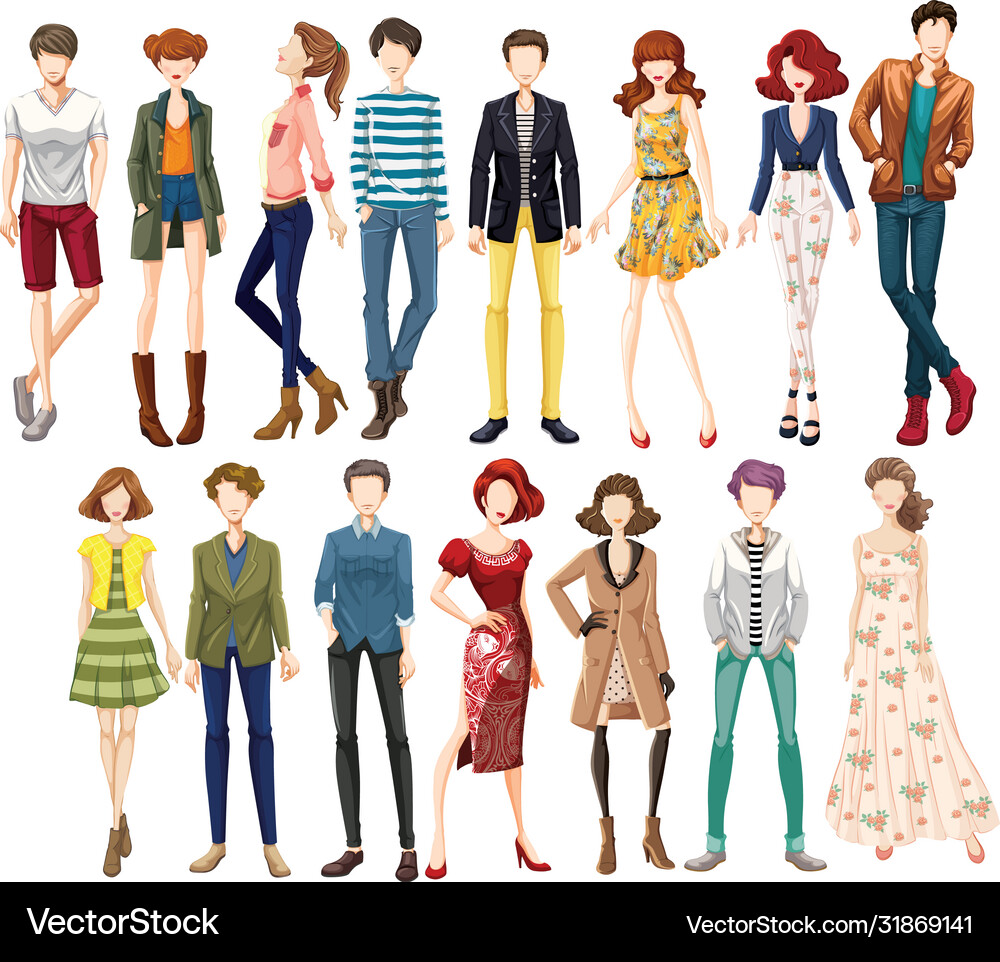Set urban people character Royalty Free Vector Image
