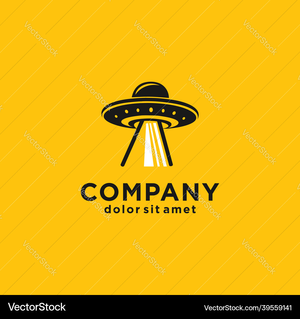 Simple of ufo ship logo design Royalty Free Vector Image