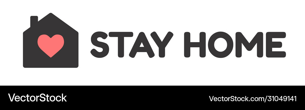 Stay home hand written brush typography phrase Vector Image