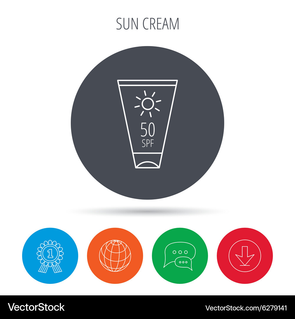 Sun cream container icon beach lotion sign Vector Image