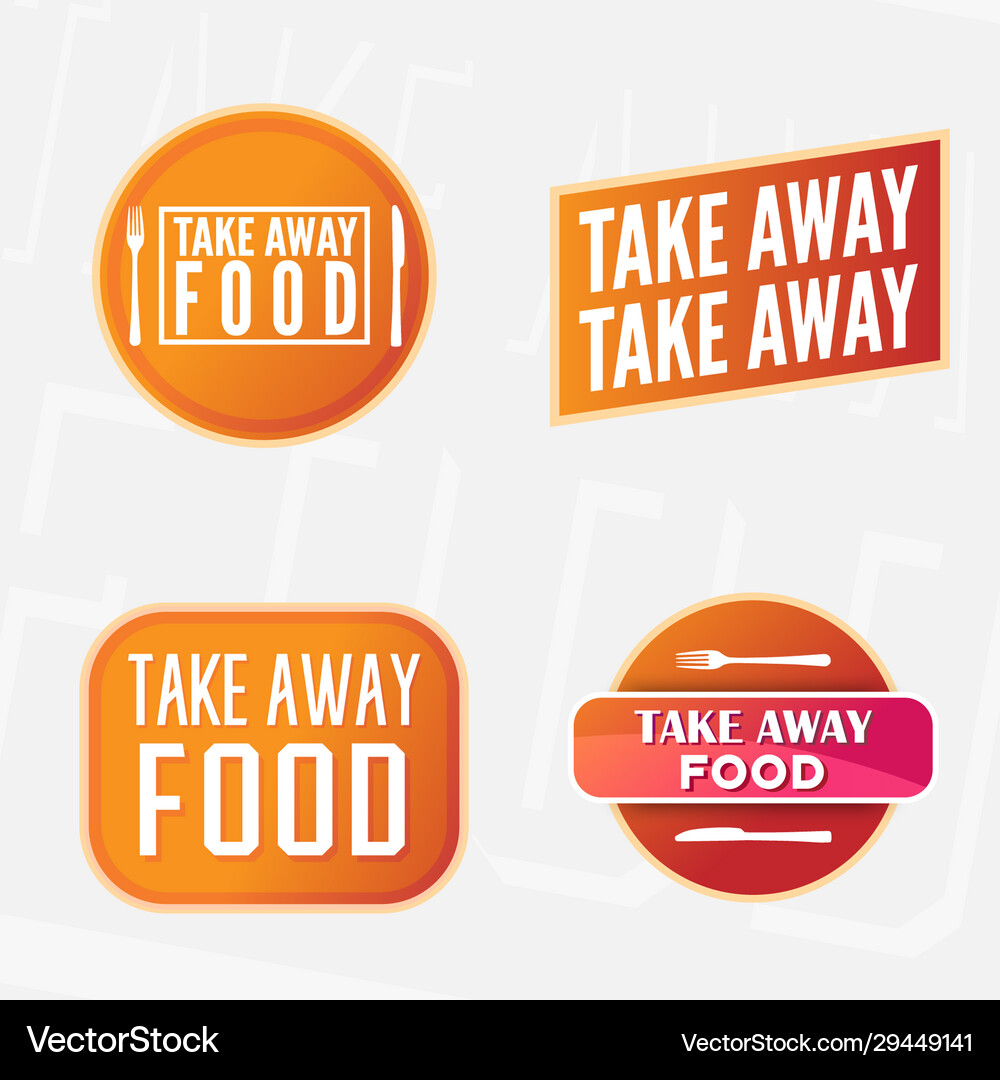 Take away food sticker icon Royalty Free Vector Image