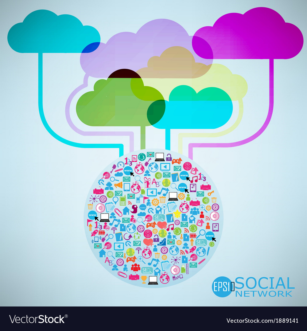 Template design cloud idea Royalty Free Vector Image