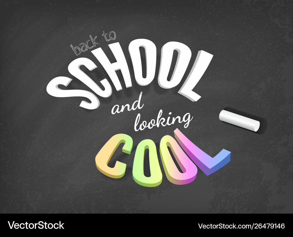 Back to school and looking cool concept Royalty Free Vector