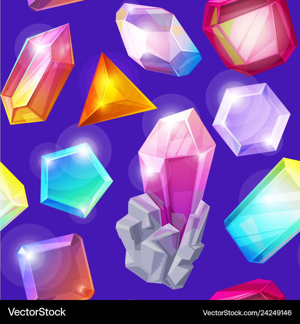 Crystal stone crystalline gem and precious Vector Image