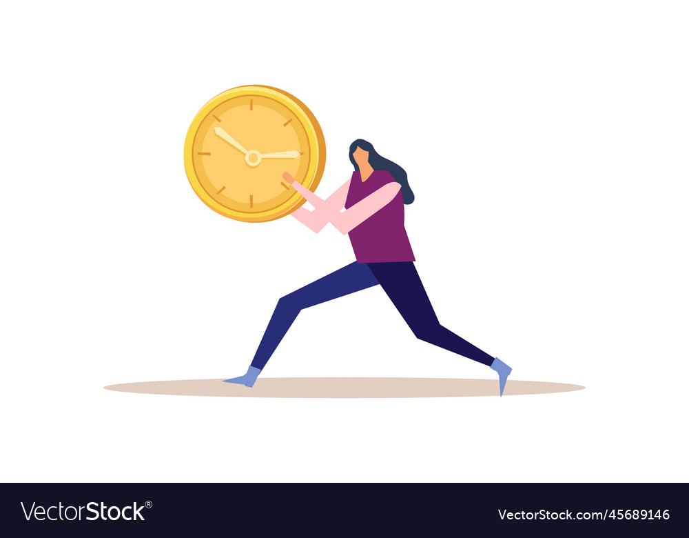 Effective manager clock composition Royalty Free Vector