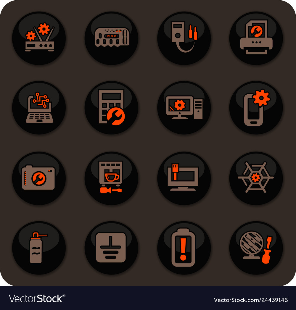 Electronic repair icons set Royalty Free Vector Image Electronic repair icons set Royalty Free Vector Image