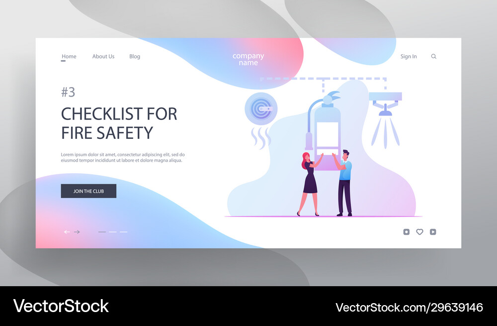 Fire and electrical safety website landing page Vector Image