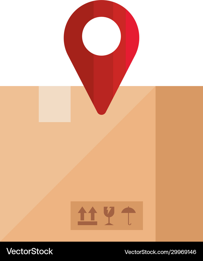 Isolated delivery box and gps mark design Vector Image