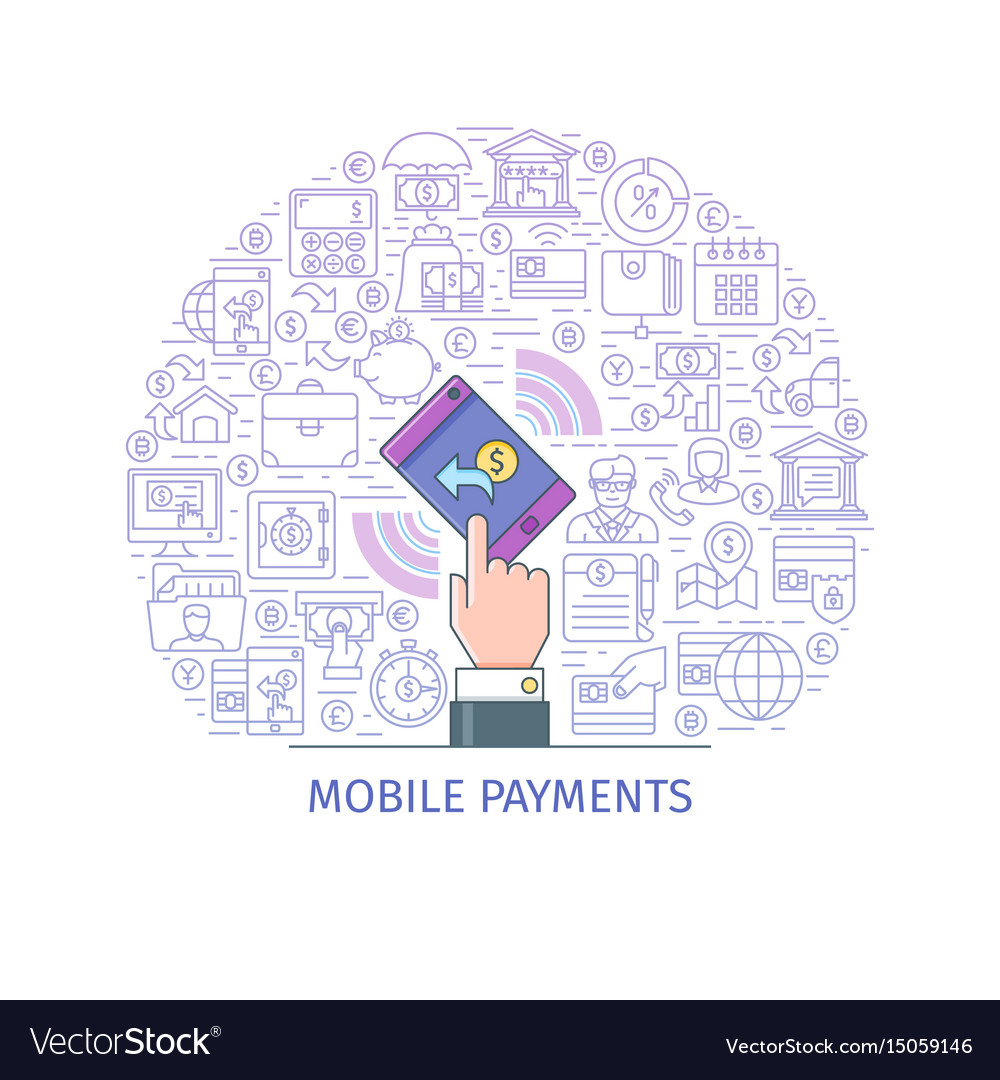 Mobile payments concept Royalty Free Vector Image