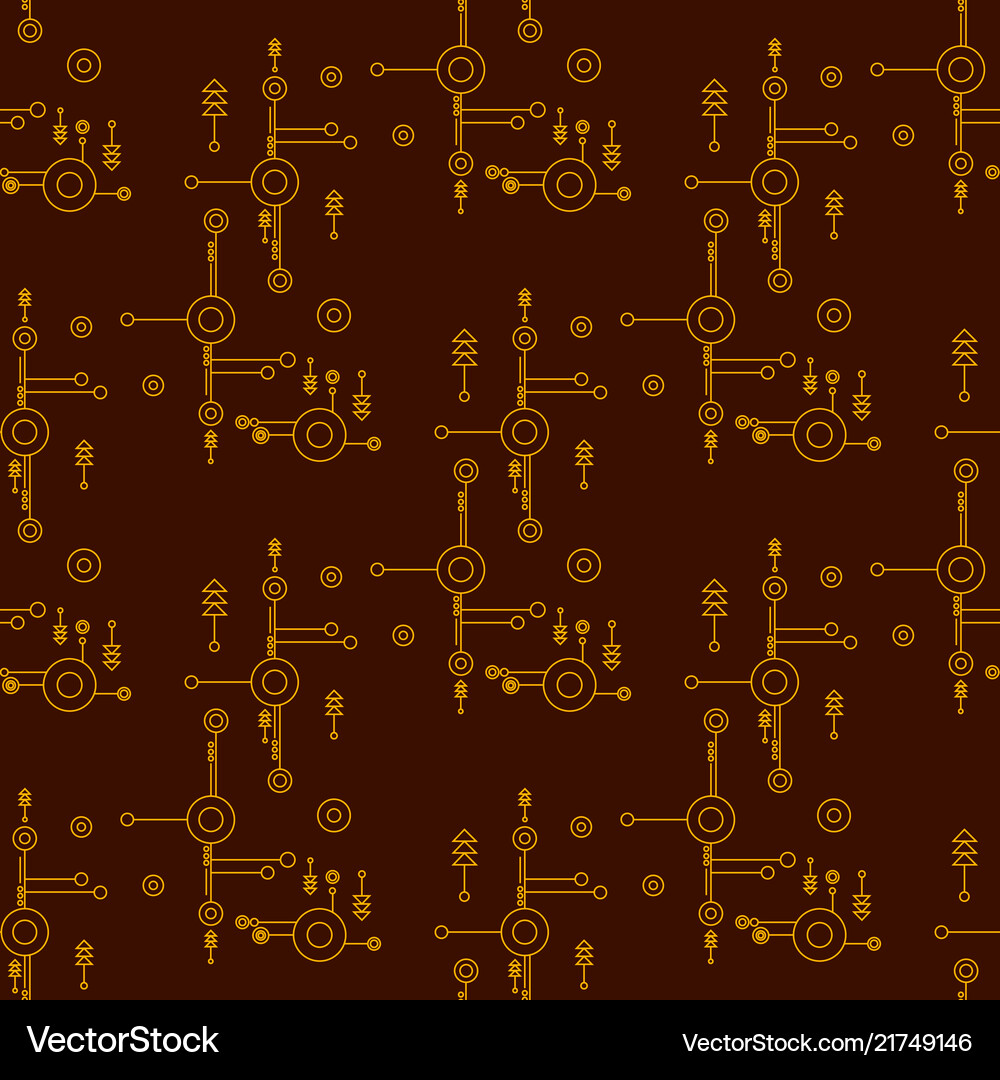 Seamless steampunk abstract ornament style golden Vector Image
