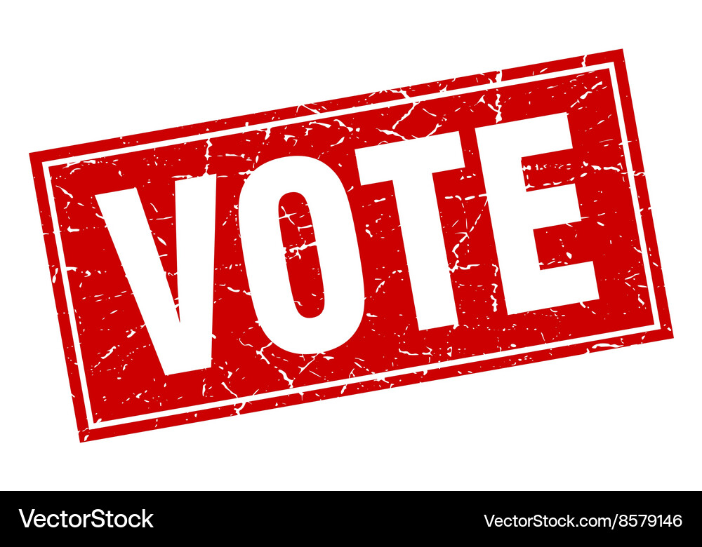 Vote red square grunge stamp on white Royalty Free Vector