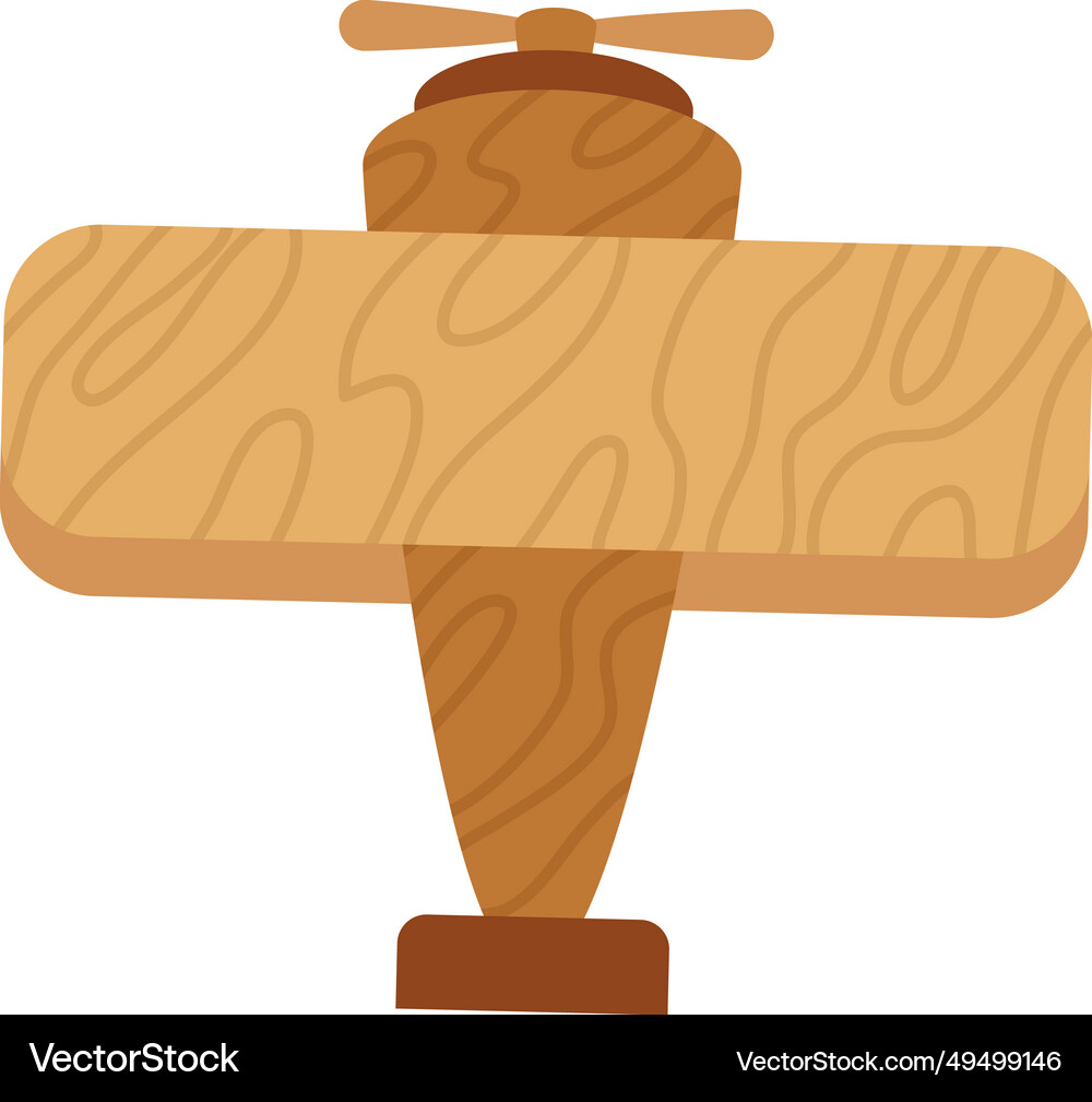 Wooden toy airplane Royalty Free Vector Image - VectorStock