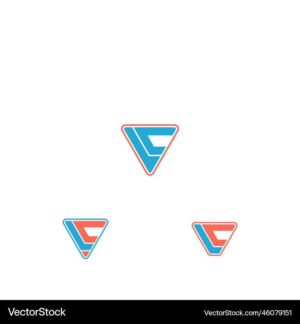 Alphabet letters initials logo cl lc l and c Vector Image