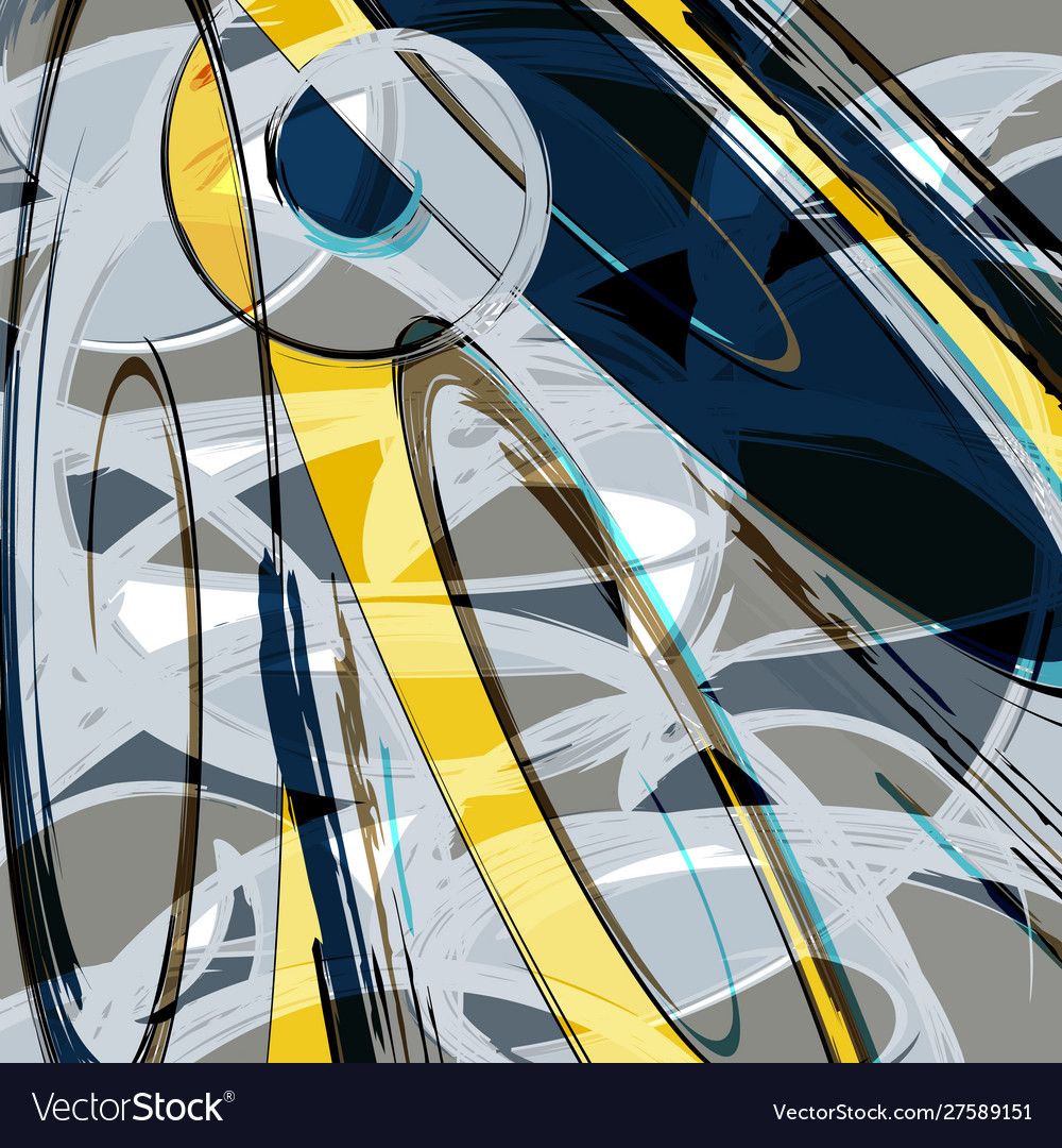Bright abstract geometric pattern in graffiti Vector Image