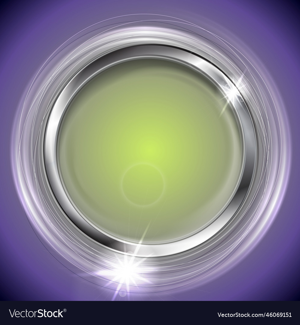 Bright shiny background with metal circle frame Vector Image