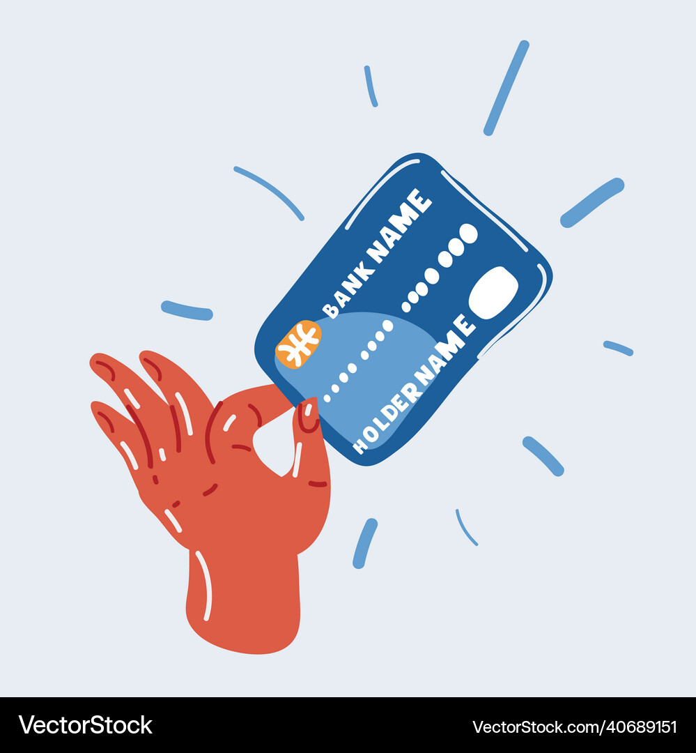 Credit card in human hand Royalty Free Vector Image