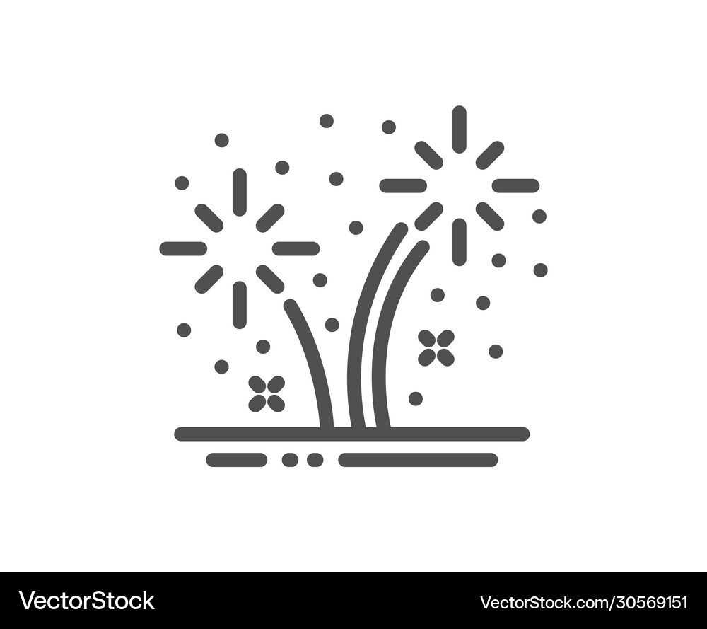 Fireworks line icon pyrotechnic salute sign Vector Image