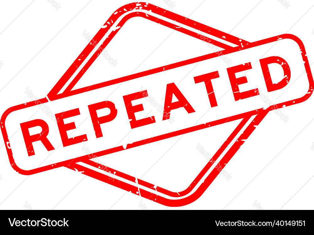 Grunge red repeated word rubbber seal stamp Vector Image