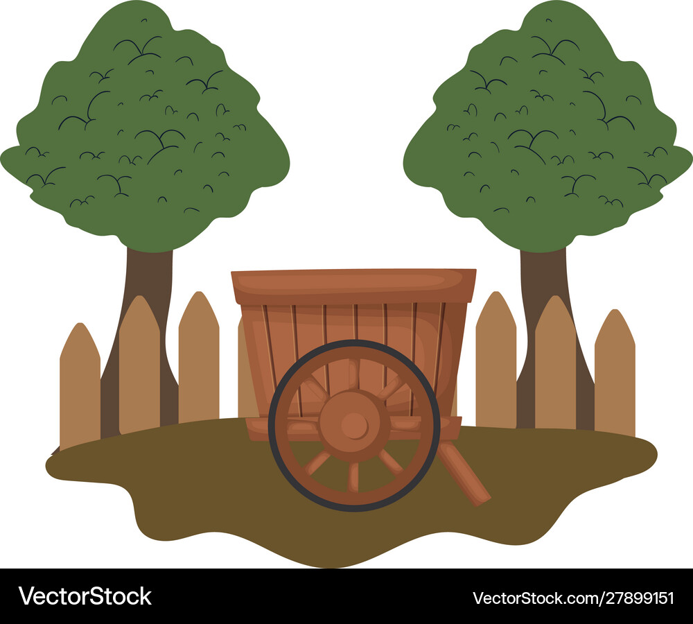 Isolated wood cart design Royalty Free Vector Image