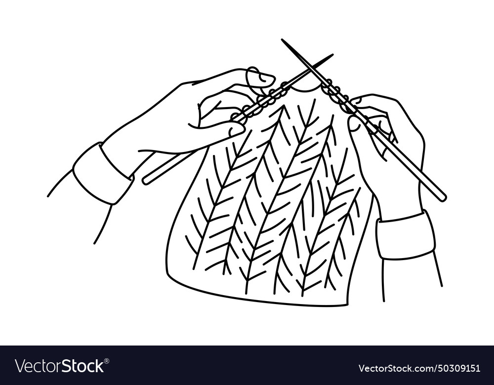 Knitting element linear Royalty Free Vector Image