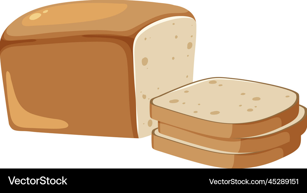 Loaf of bread with sliced breads Royalty Free Vector Image