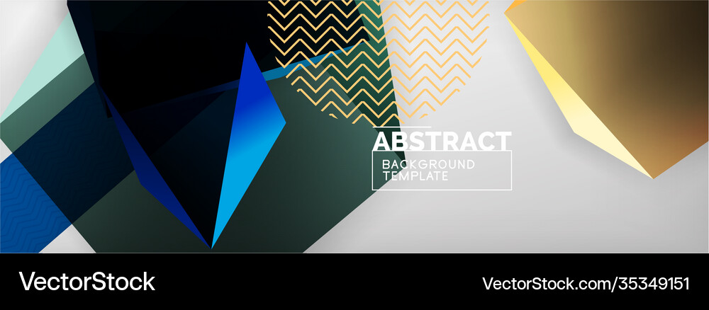 Low poly 3d geometric shapes minimal abstract Vector Image