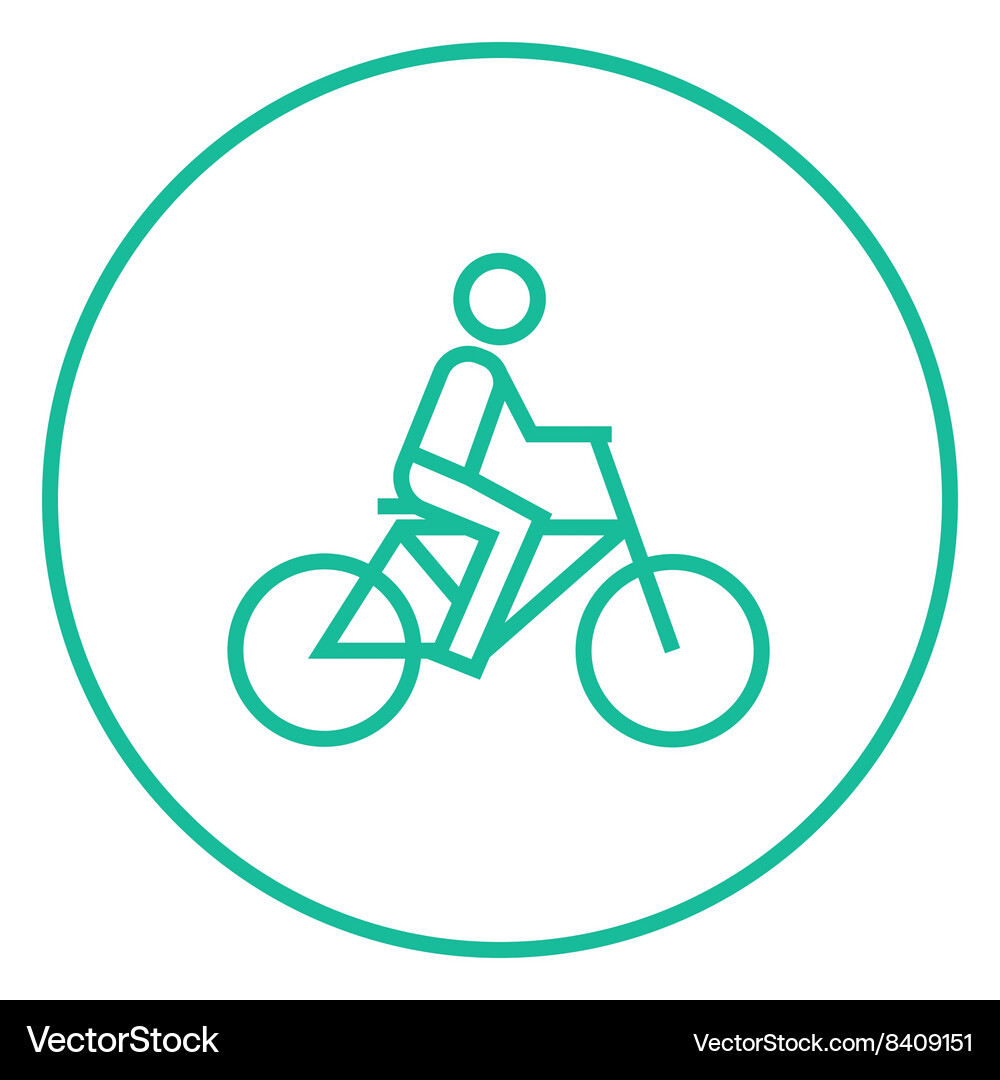 Man riding bike line icon Royalty Free Vector Image