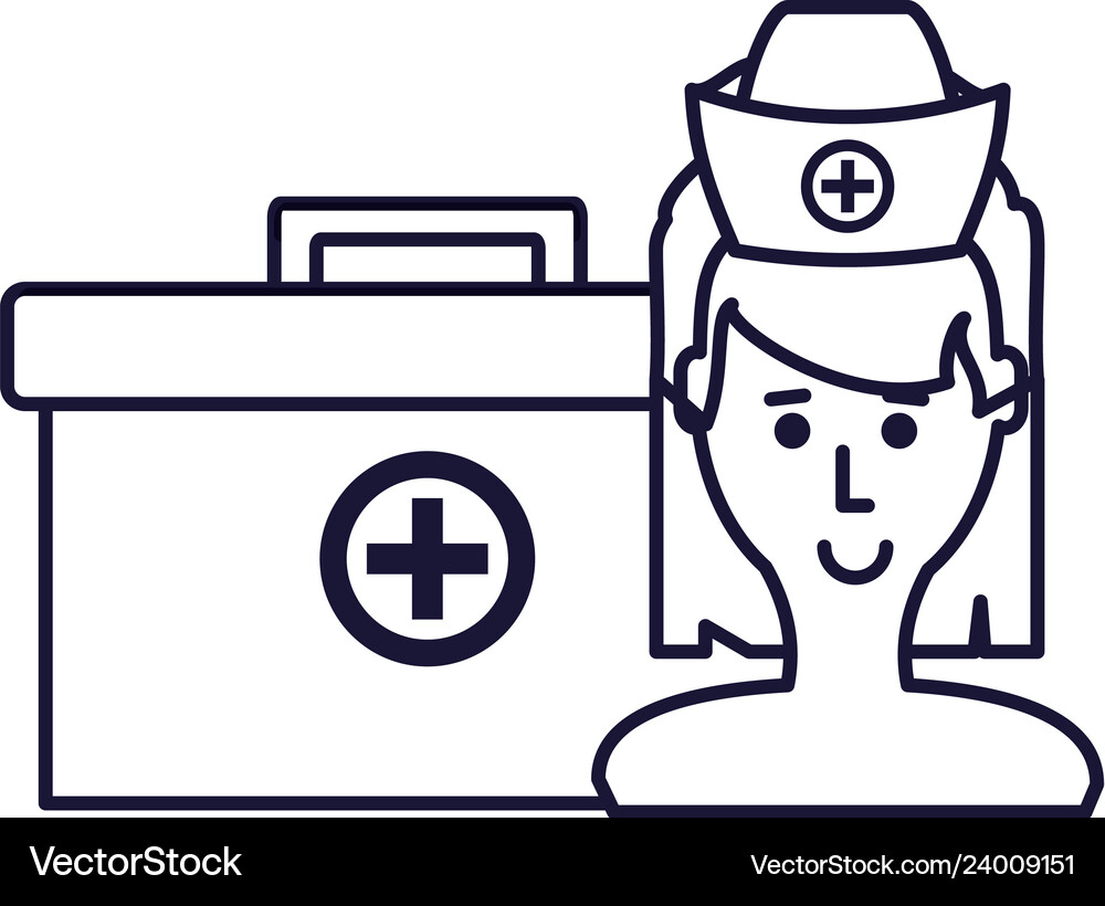 Medical nurse with first aid kit Royalty Free Vector Image