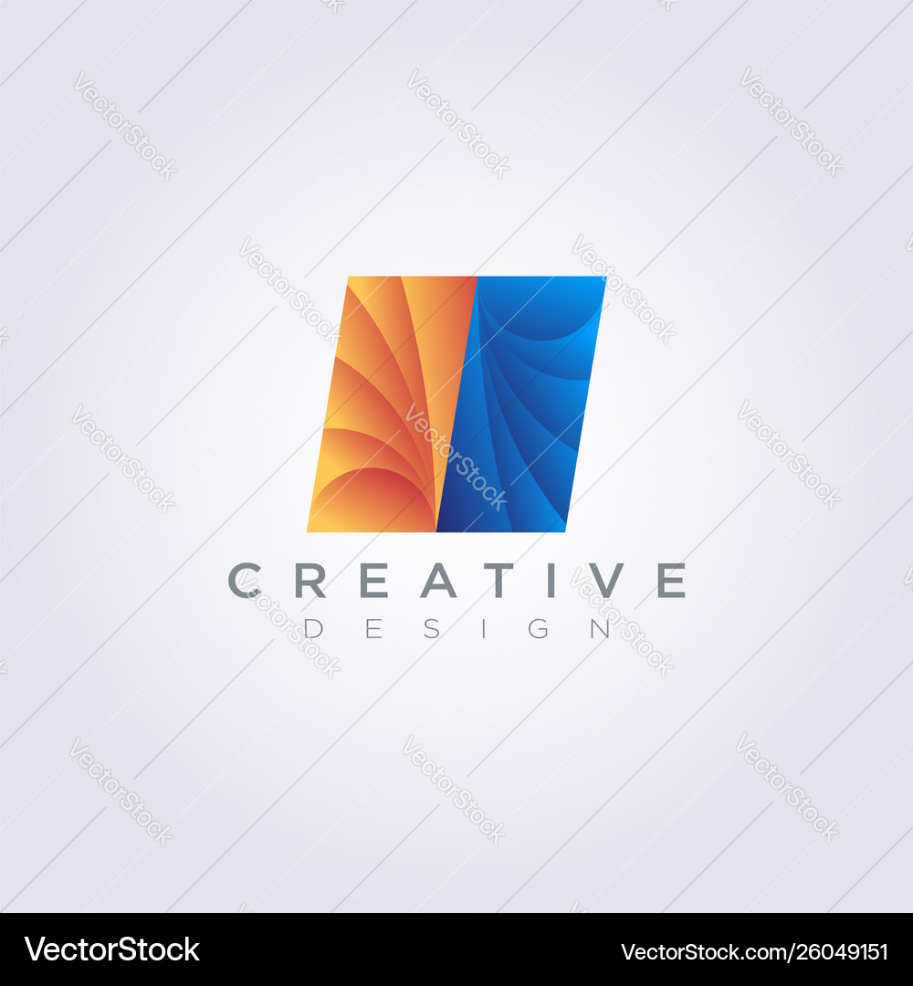Rectangle decoratif design clipart symbol logo Vector Image