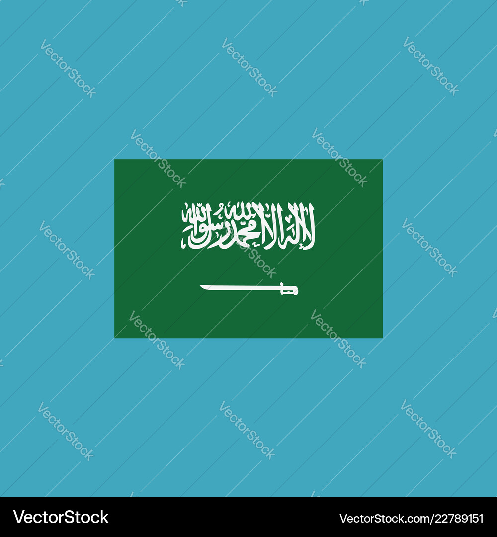 Saudi arabia flag icon in flat design Royalty Free Vector