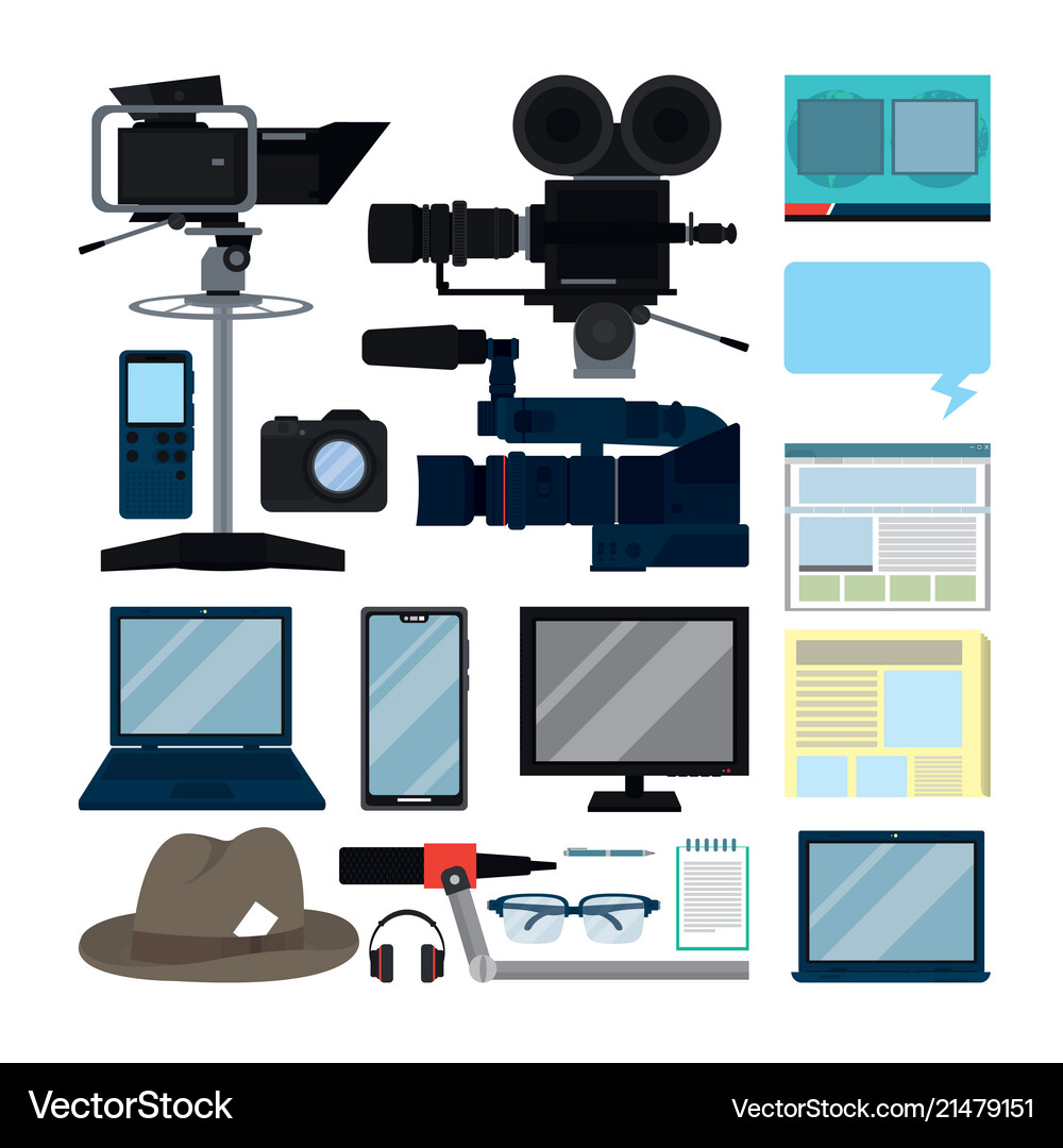 Set of journalism icons Royalty Free Vector Image