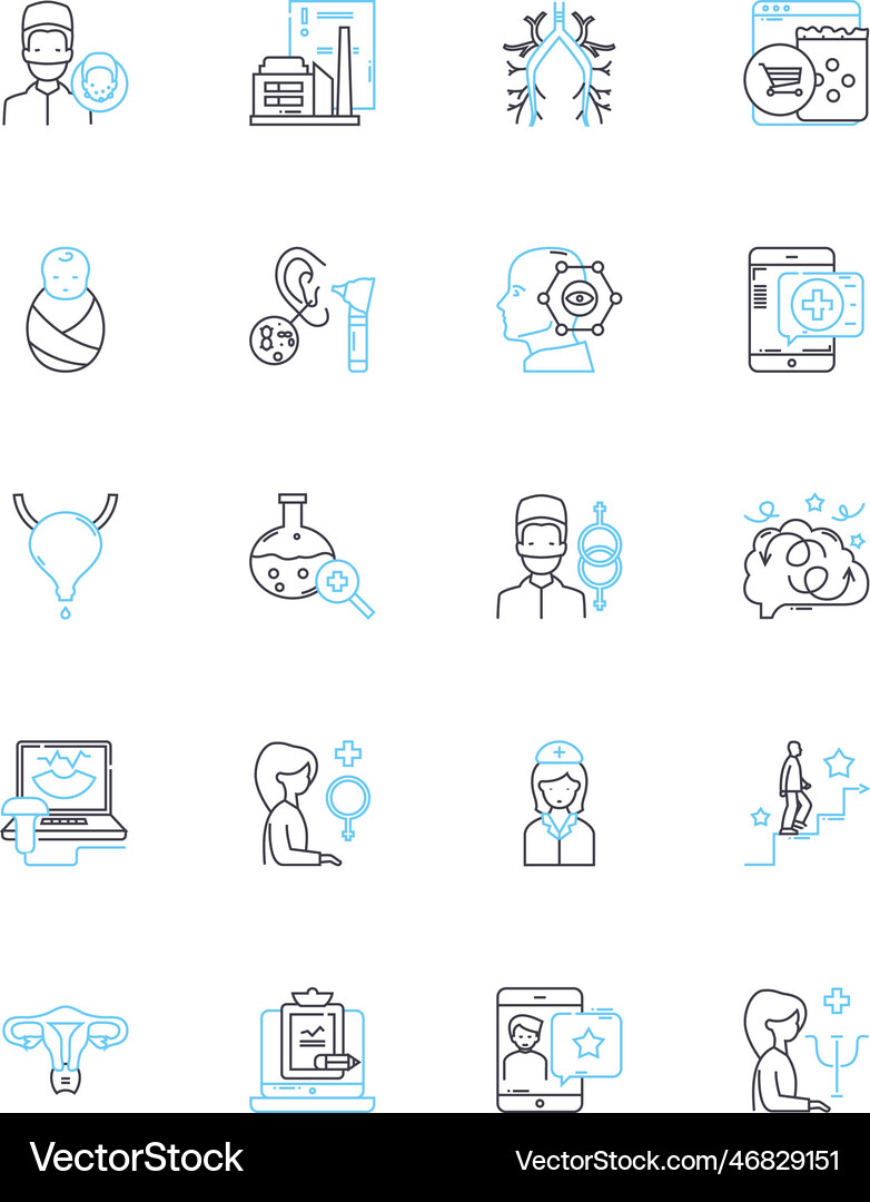 Skeleton linear icons set bs anatomy skeletal Vector Image