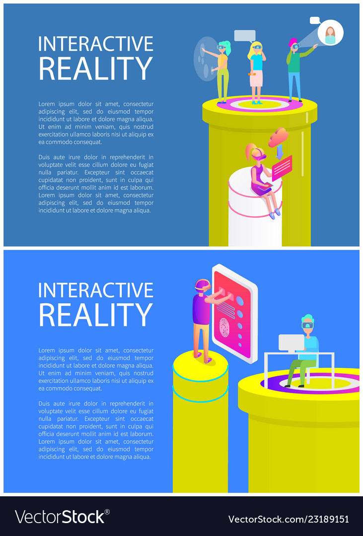 Virtual reality text sample Royalty Free Vector Image