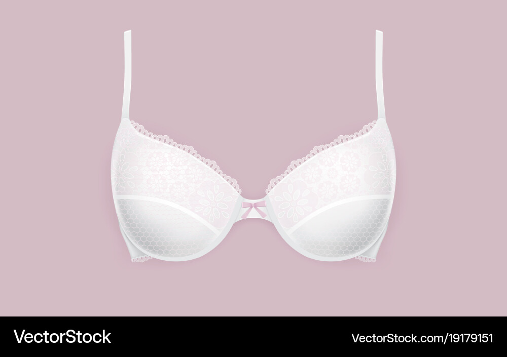 White bra with lace isolated on background Vector Image